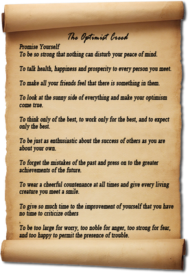 KATE'S BLOG: THE OPTIMIST CREED